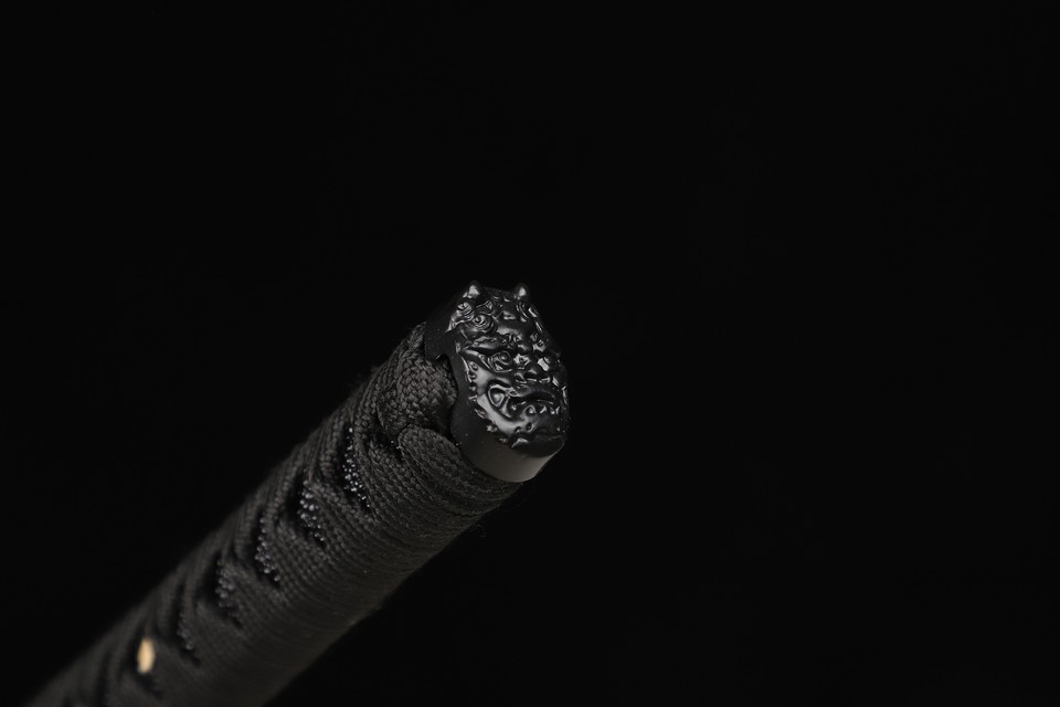 9260 Spring Steel Katana Japanese Samurai Sword All Black Full Tang ...