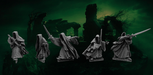 5 x nazgul inspired black ghost fantasy lotr miniatures 32mm | eBay UK