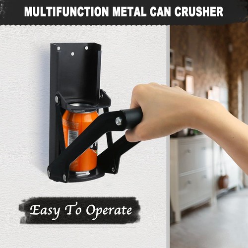 16 oz Metal Can Crusher, Heavy-Duty Wall-Mounted Smasher for Aluminum ...