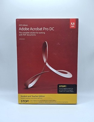 Adobe Acrobat Pro DC - 2015 Release - Student & Teacher Edition | eBay