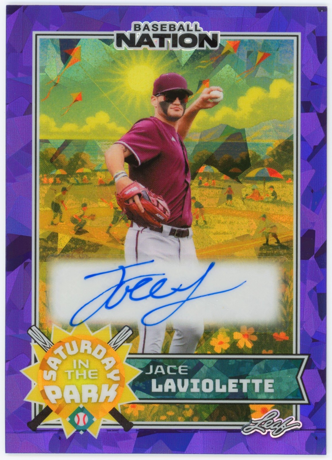Jace LaViolette 2025 Leaf Baseball Nation #SB-18 Saturday in the Park ...