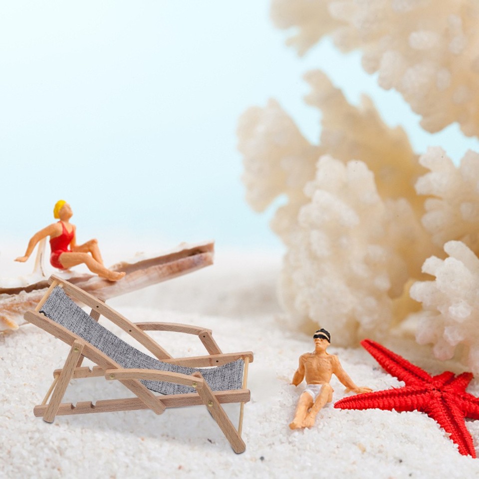 Dollhouse Furniture Mini Beach Chair Miniature Model Micro Landscape ...