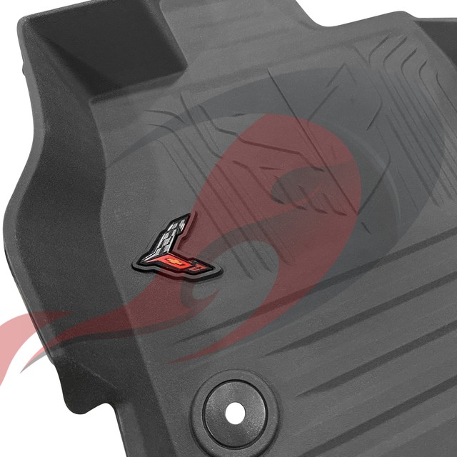 2020 C8 Corvette GM Premium All Weather Floor Liners Black Jake Logo ...