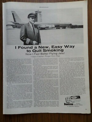 1961 Bantron Stop Smoking Ad Flying Jets Captain Roger Don Rae | eBay