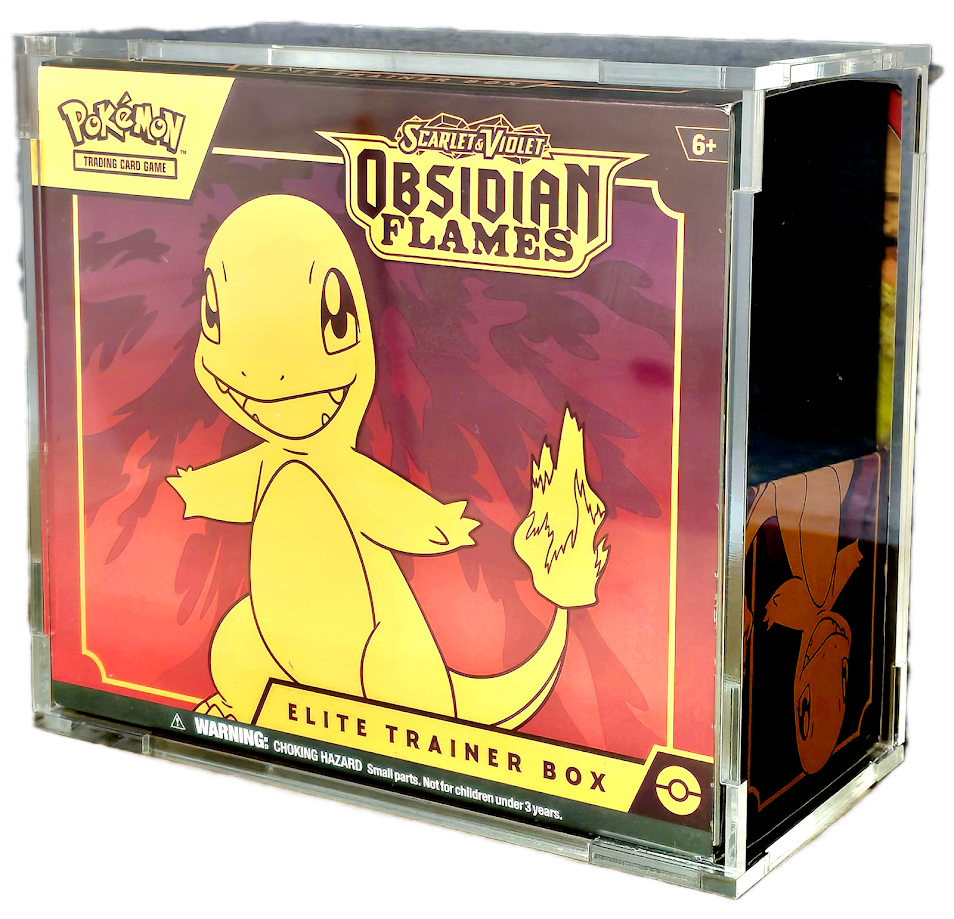 2 Pack Premium Acrylic Display Case Box Pokemon ETB Trainer Boxes UV ...