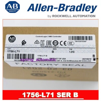 New Factory Sealed Allen Bradley 1756-L71 /B ControlLogix 2MB ...
