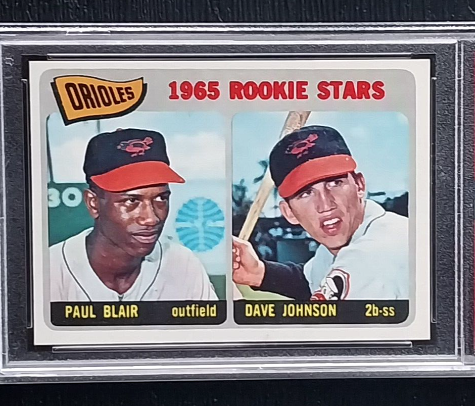 1965 TOPPS PAUL BLAIR DAVE JOHNSON ROOKIE CARD #473 **SHARP** PSA 8 ...
