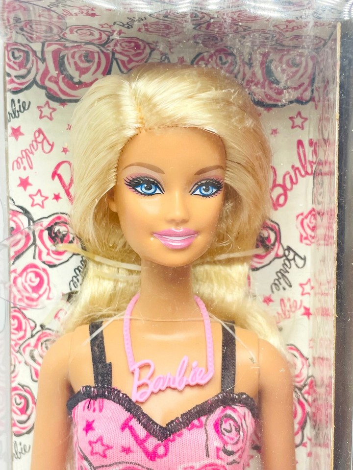 New Rare 2011 Barbie Pink Necklace Mattel W3940/T7439 Blonde Hair Rose ...