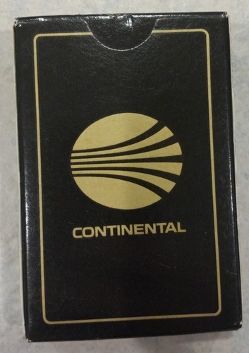Vintage CONTINENTAL Airlines Sealed Playing Cards Black- Aviation ...