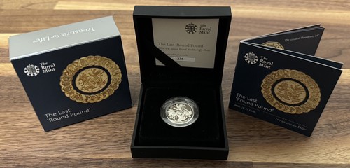 2016 Piedfort Silver Proof Coin UK Last Round Pound Heraldic Beasts One ...