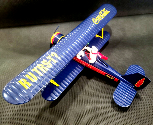 1997 ERTL Coca Cola Collectible Di-Cast BiPlane with Polar Bears Model ...