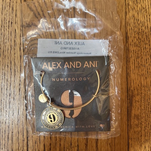 Alex and Ani Numerology Number 9 Expandable Bracelet Rafaelian Gold NWT ...