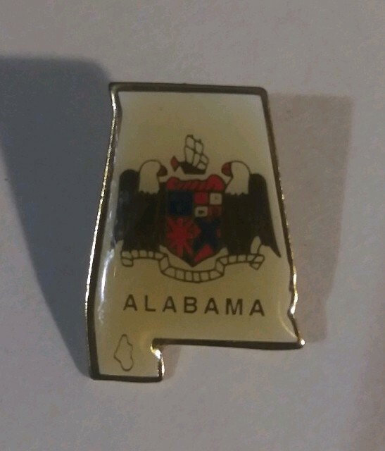 Alabama State Coat Of Arms Map Pin Brass Pin | eBay