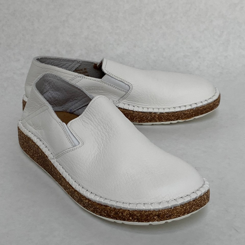 New w/o Box Birkenstock Callan White Natural Leather Narrow - Select ...