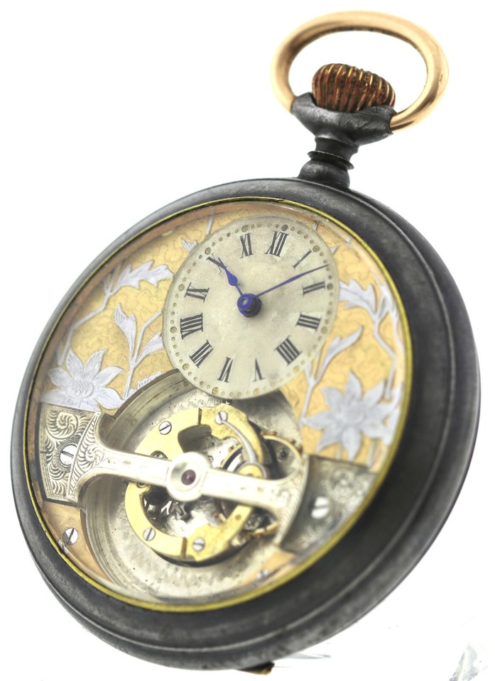 Rarität Mobilis Minuten Tourbillon Patent 7888/1905 Ø 53mm Eisen ...