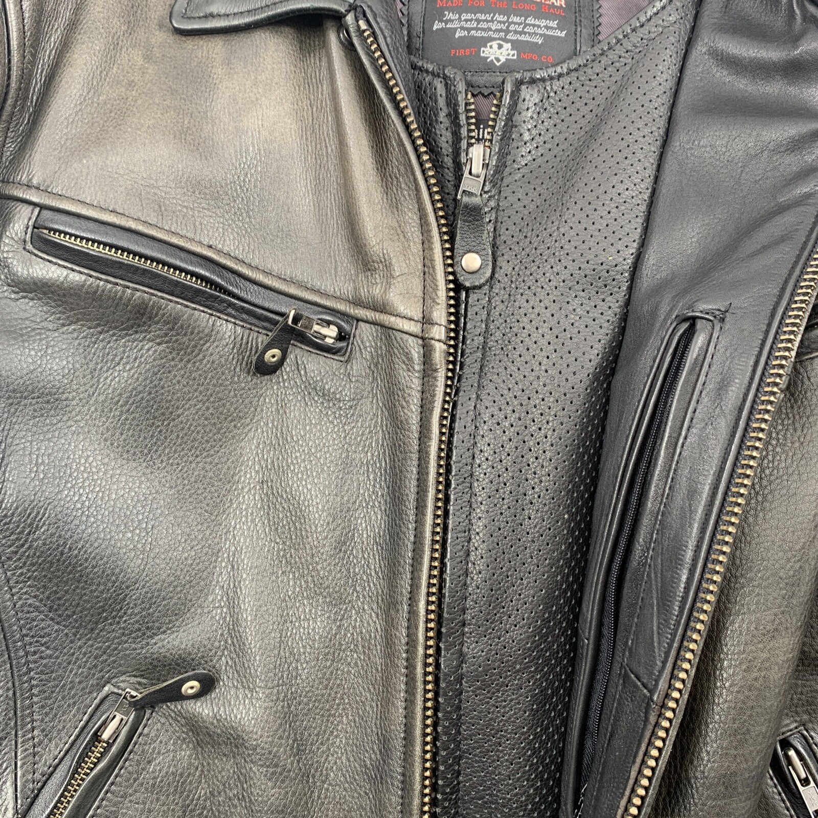 Xpert Motorcycle Heavy Leather Jacket Mens XL Black D… - Gem