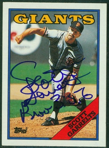 Original Autograph of Scott Garrelts of the Giants on a 1988 Topps Card ...