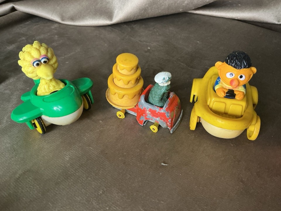 Vintage Muppets Sesame Street Vehicle Lot Big Bird Ernie Oscar Miss ...