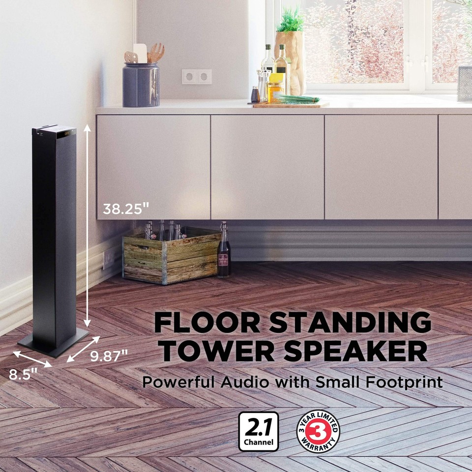 Bluetooth Tower Speaker with Subwoofer Built in - Floorstanding Home ...
