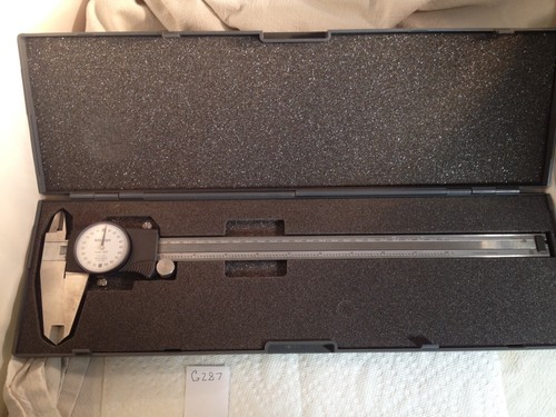 USED MITUTOYO 12 INCH DIAL CALIPER 505-720. SHOCK PROOF JAPAN. W/ Case ...