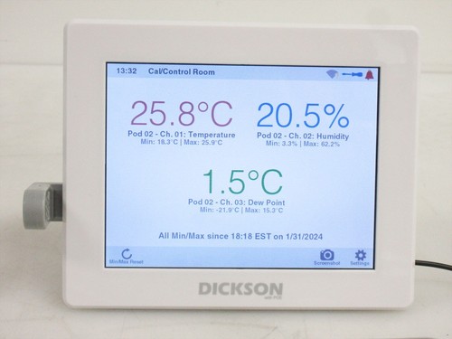 DICKSON TWP DICKSONONE TOUCHSCREEN TEMPERATURE/HUMIDITY DATA LOGGER ...