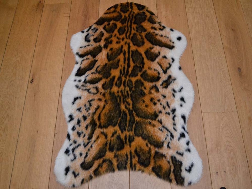 African Soft Faux Fur Bedroom Fake Animal Skin Print Pattern Floor Rugs ...