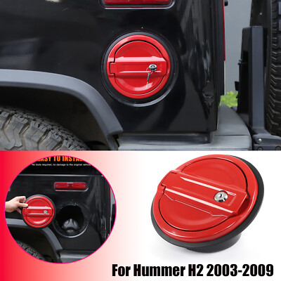 Red Alloy Door Fuel Tank Cover Lock Gas Cap Tank Trim For Hummer H2 ...