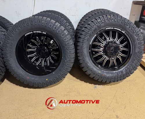20" Arena Thunder Black Dually Wheels 35" RT AT Tires 8x200 Ford Duper ...