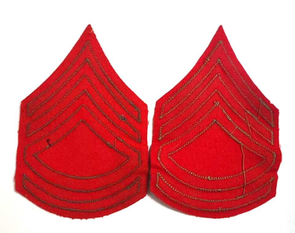 WW2 US Marine Corps felt sgt Chevrons uniform USMC, early ones. | eBay