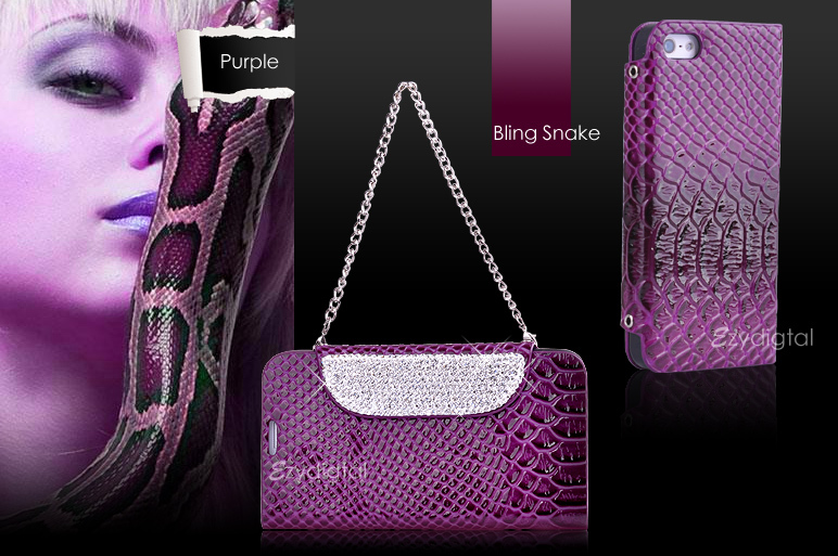 Premium Bling Snake Stand Wallet case cover for New Apple iPhone 6 6S 7 ...