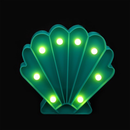 LED Sea Shell Desk Lamp for Beach Home Decor - Battery Powered (No ...