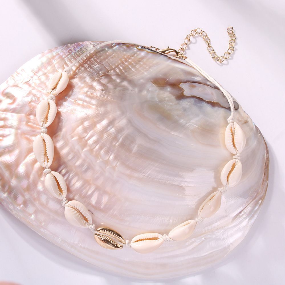Girls Bohemian Seashell Conch Shell Necklace Cowrie Choker Summer Beach ...