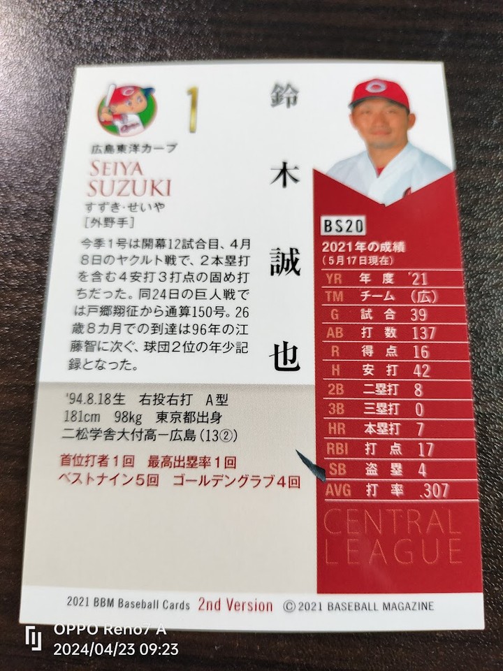 Seiya Suzuki BBM 2021 2nd Version Baseball Card Auto Book Store Special ...