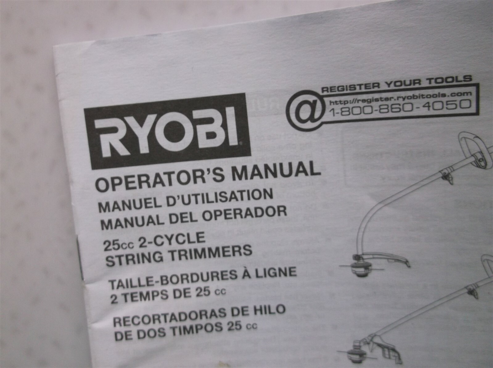 Ryobi RY252CS RY25CSEMC RY253SS Operators Manual Only | eBay