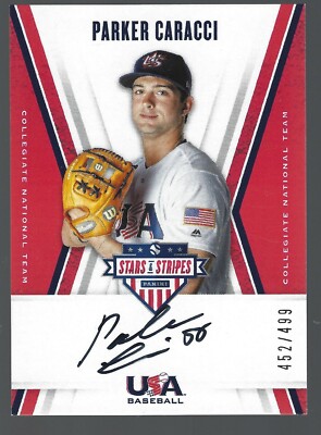 2019 USA Stars & Stripes College Signatures Black Ink #CNT-PC29 Parker ...