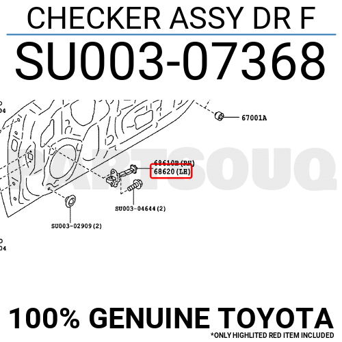 SU00307368 Genuine Toyota CHECKER ASSY DR F SU003-07368 | eBay