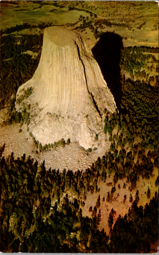 Aerial View Of Devil's Tower, Near Sundance, Wyoming, Vintage Postcard ...