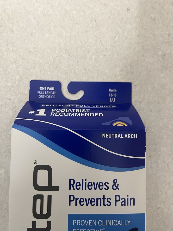 Powerstep Protech Full Length Arch Support Orthotic Insoles Size 12-13 ...