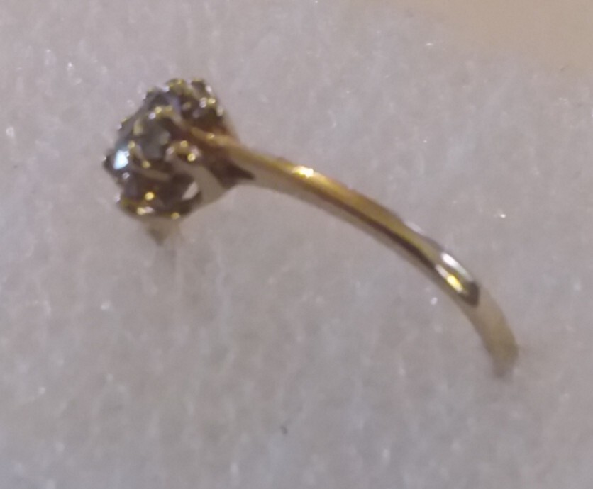 L@@K AMAZING Pawn Shop Closeout SMG Diamond Blue Stone 10k Gold Ring sz ...