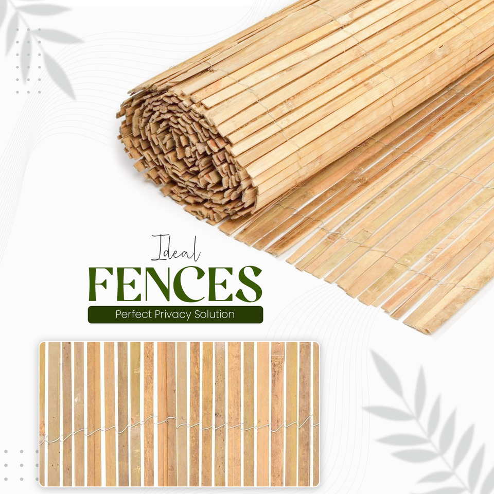 Bamboo Slat Fencing Cane Screening Roll Garden Panel Outdoor Privacy ...