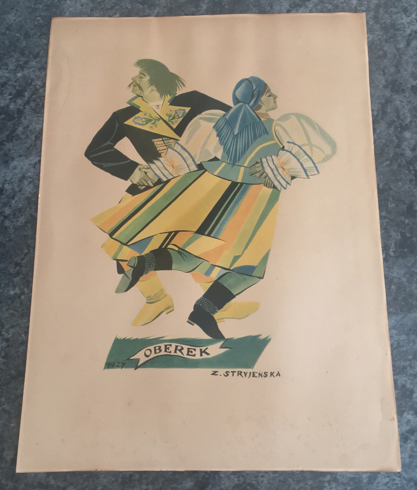 set of 6 1927 polish POLAND DANCES oberek zydowski Z STRYJENSKA plates ...