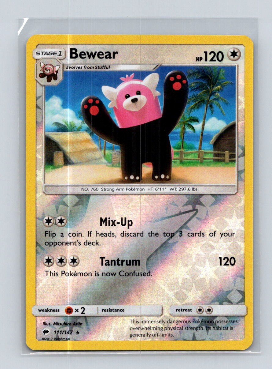 SM - Burning Shadows #111/147 Bewear Rare Pokemon Rev Holo | eBay