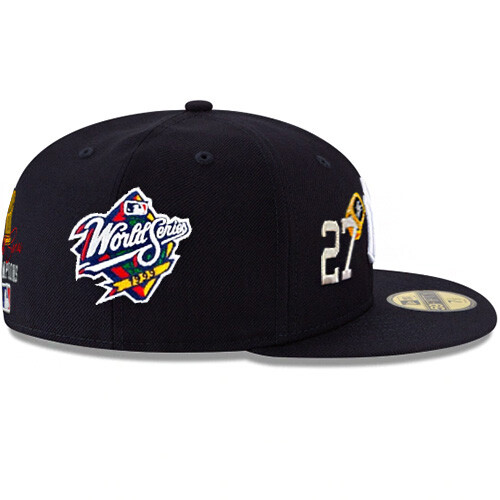 New Era New York Yankees Navy Fitted Hat MLB 27X World Champions Ring ...