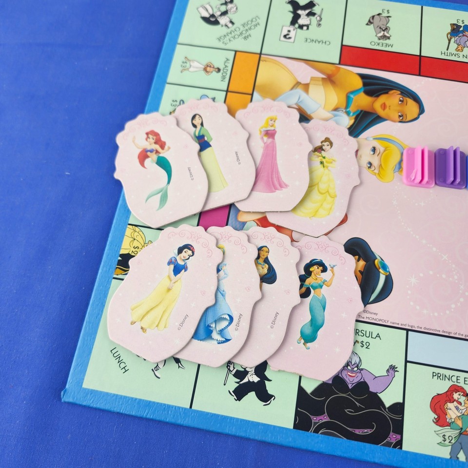 2004 Monopoly Junior Disney Princess Edition Jasmine Mulan Ariel ...