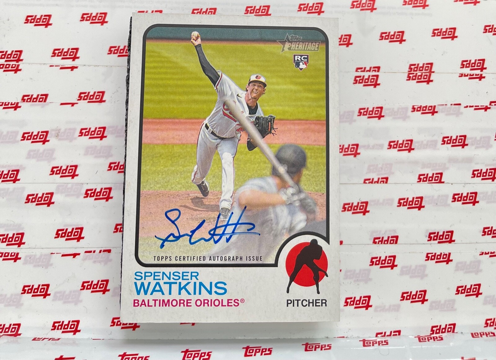 2022 Topps Heritage SPENCER WATKINS Orioles rc auto REAL ONE BLUE ...