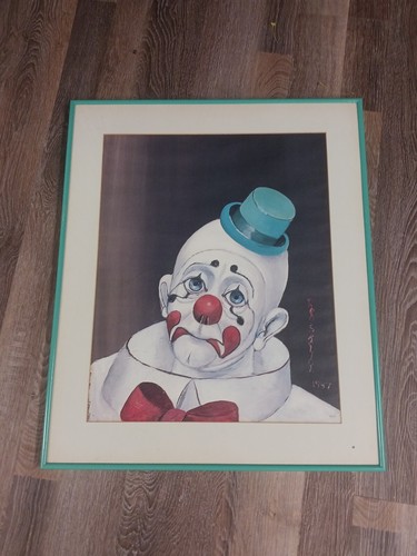 Red Skelton Signed Sad Face Clown Print 1972 1947 16x20 Framed Art ...