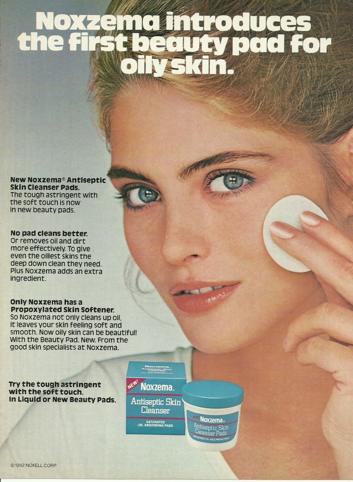 1982 Noxzema Skin Cleanser Noxell vintage print ad 80's advertisement ...