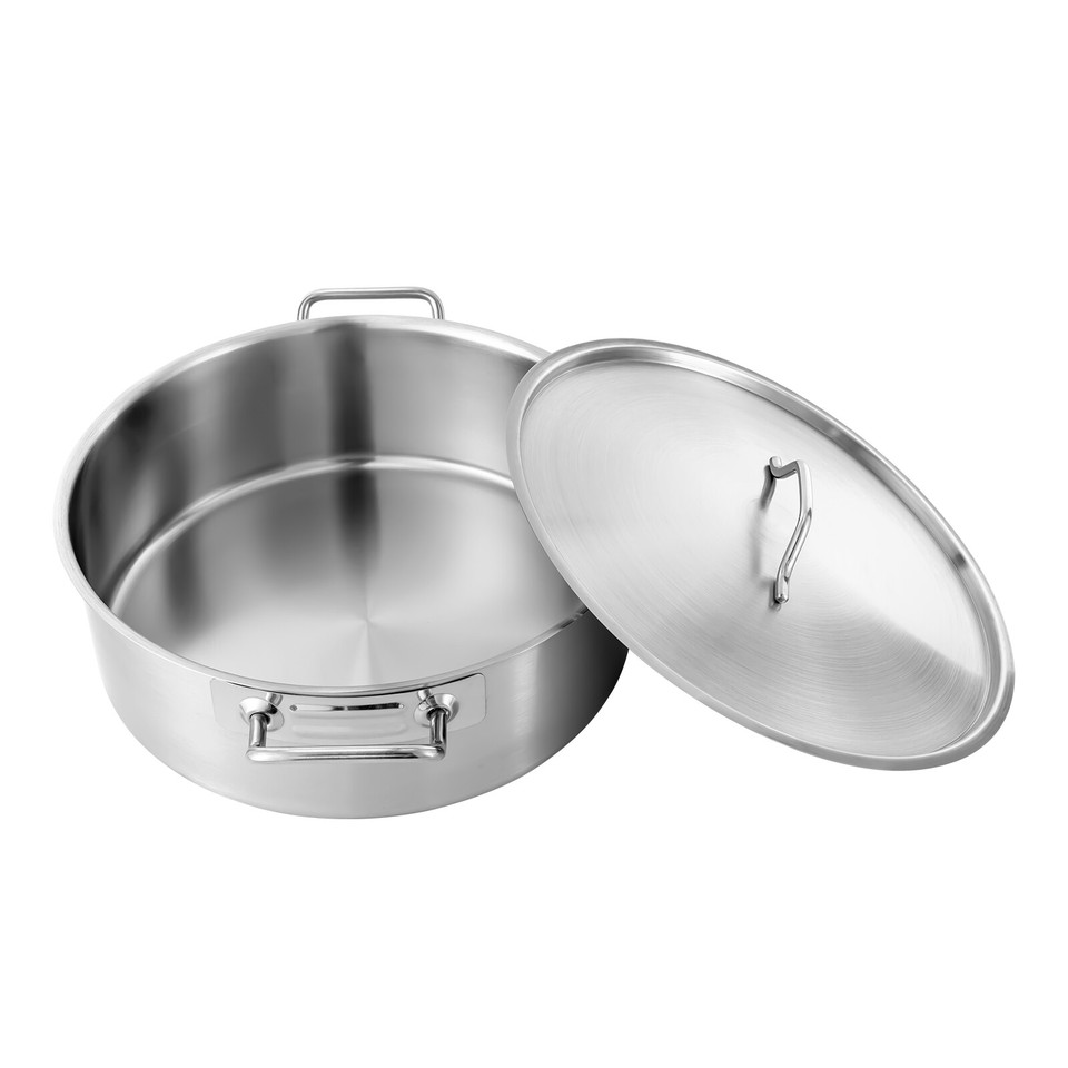 11 Qt Stock Pot Stainless Steel Large Kitchen Soup Cookware with Lid ...