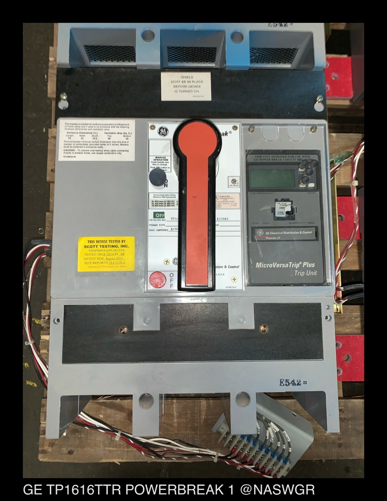 GE 1600 Amp Power Break Circuit Breaker TP1616TTR With C216li Trip Unit ...