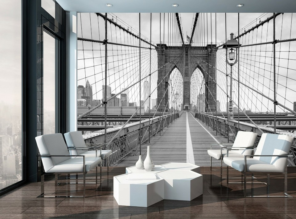 Wallpaper Mural Photo Brooklyn Bridge WALL DECOR Giant Paper Poster ...